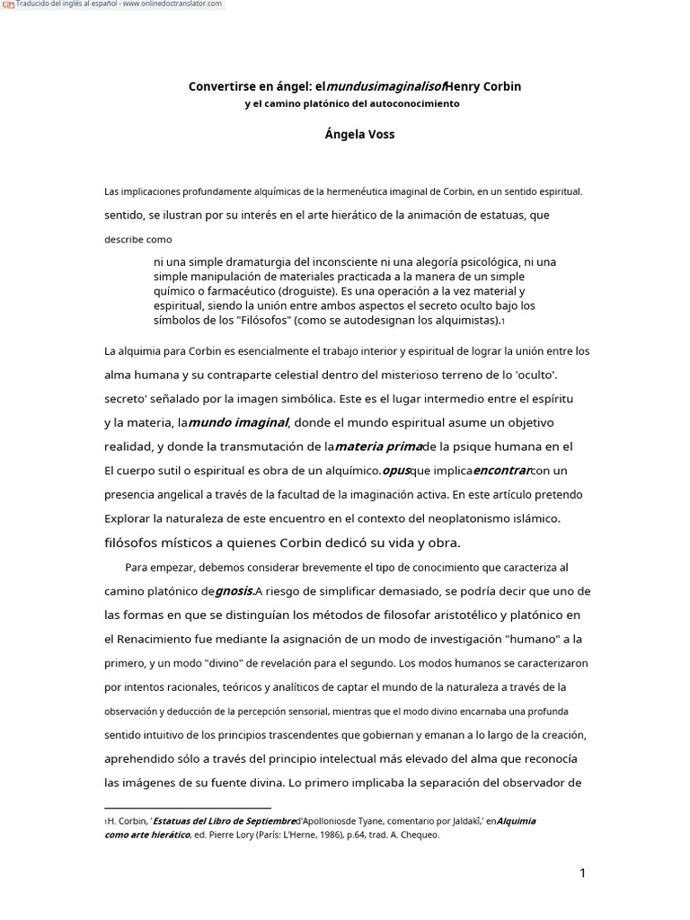 Becoming An Angel The Mundus Imaginalis - En.es | PDF | Alquimia ...