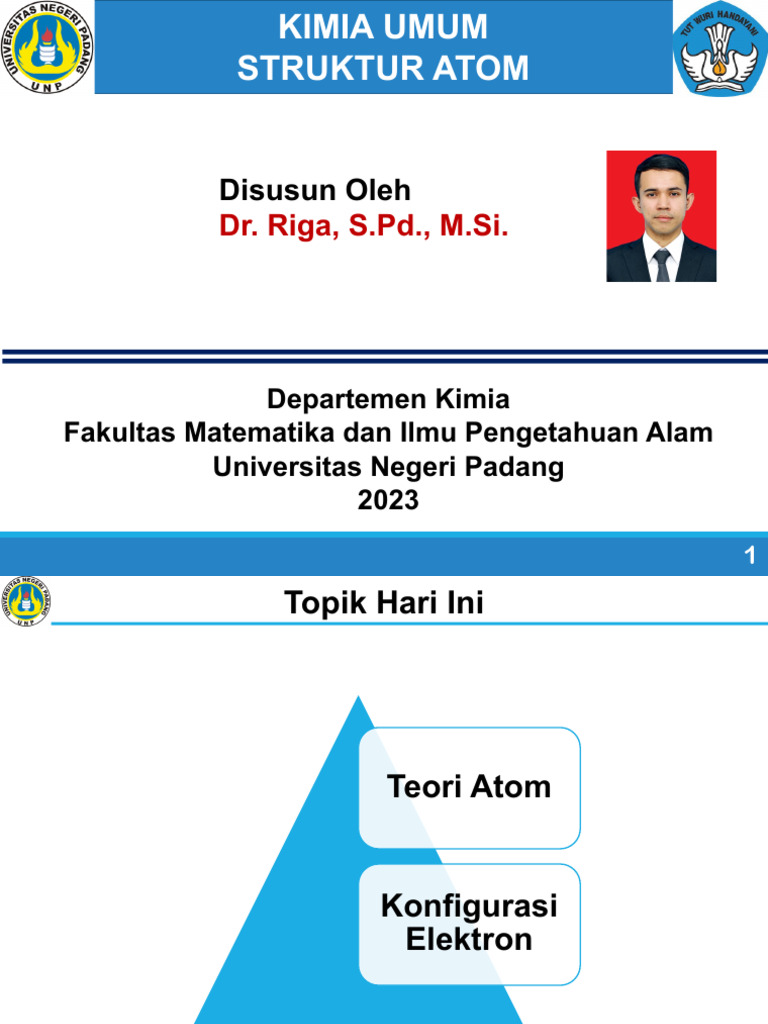 Minggu 3, 4 Dan 5 - Struktur Atom Dan Konfigurasi Elektron | PDF