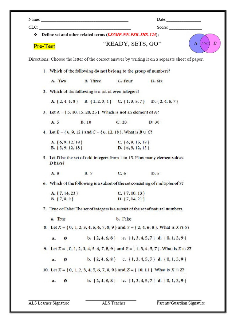 LS3 Math-Worksheets-JHS (Ready, Sets, Go) | PDF | Behavior Modification | Cognition