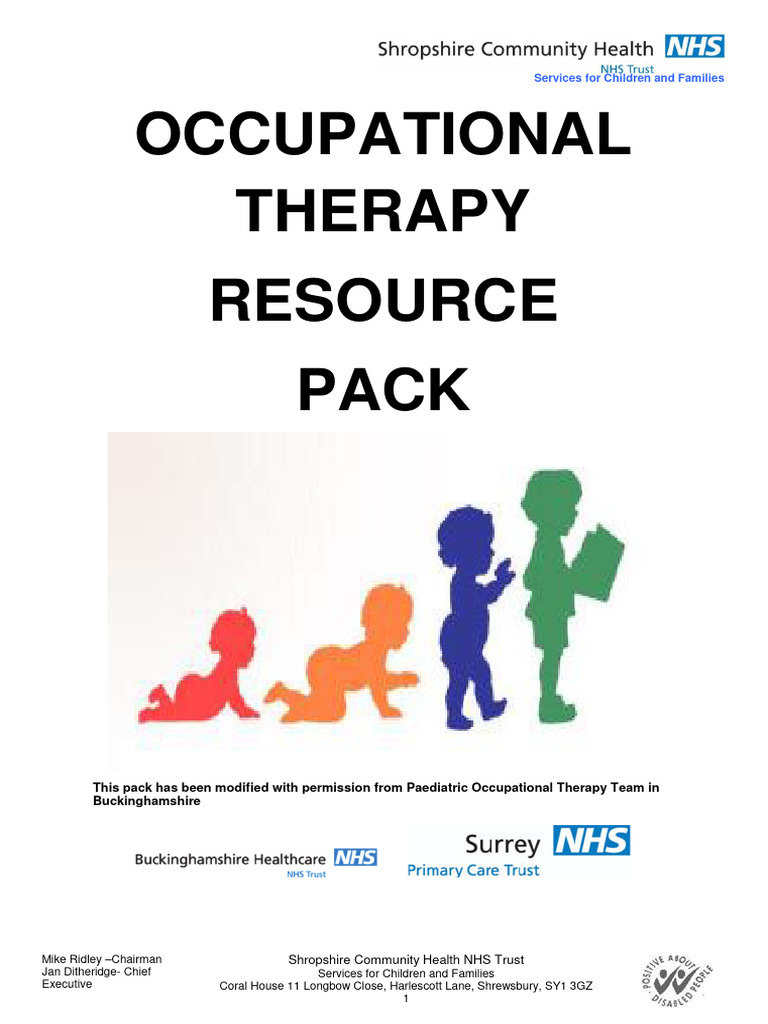 Occupational Therapy Resource Pack | PDF | Perception | Chair