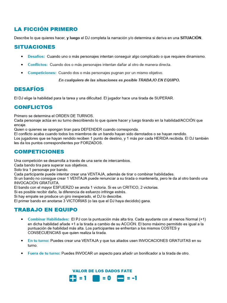 RESUMEN REGLAS BÁSICAS | PDF