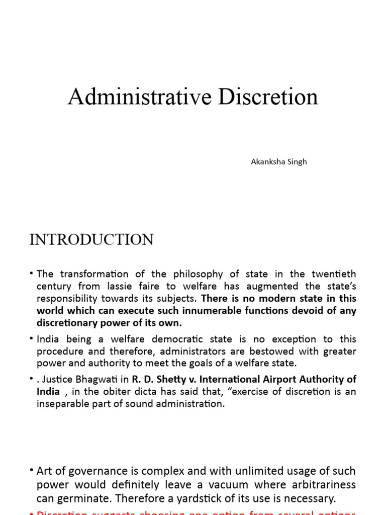 Understanding Administrative Discretion | PDF | Public Law | Government