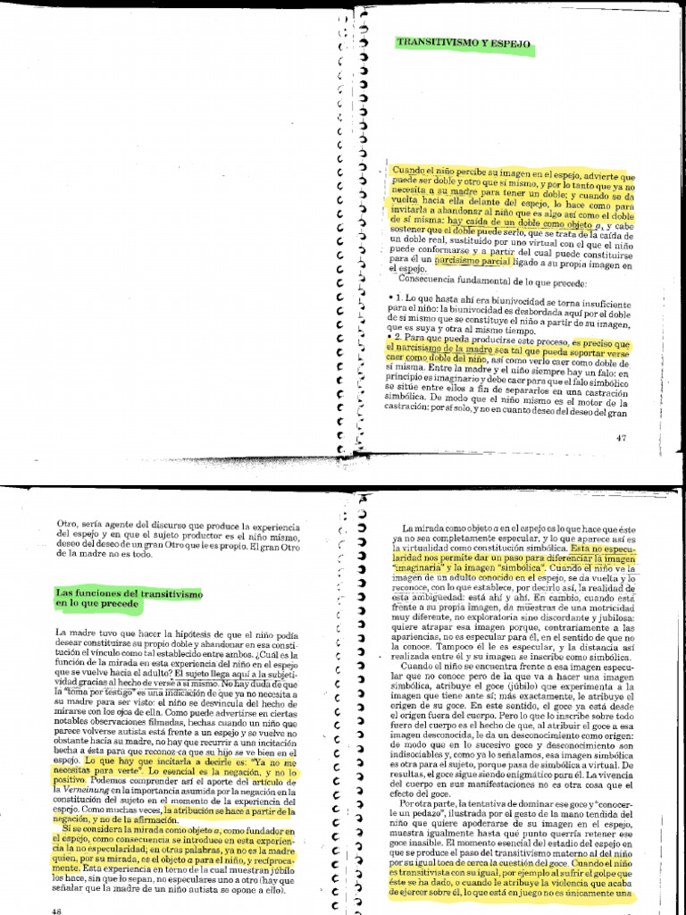 Sobre El Transitivismo. El Juego de Los Lugares de La Madre y El Niño - Compressed | PDF