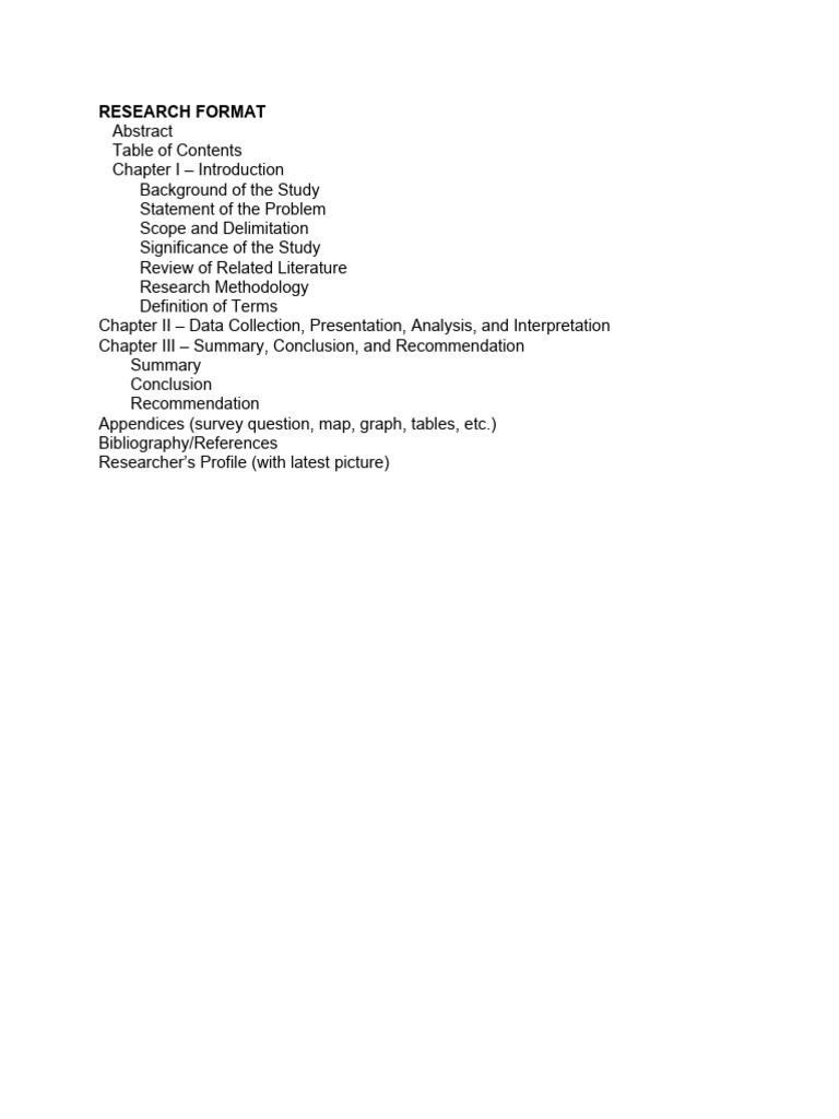 STRUCTURE and RESEARCH PAPER FORMAT | Download Free PDF | Methodology ...