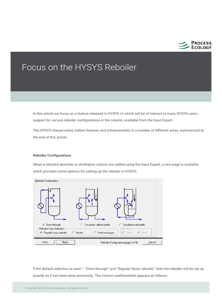 focus-on-the-hysys-reboiler | PDF | Heat | Heat Exchanger