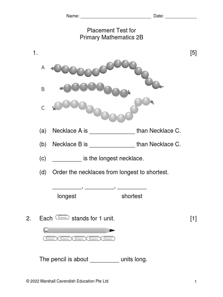Primary Math Placement Test 2B | PDF | Theoretical Computer Science ...