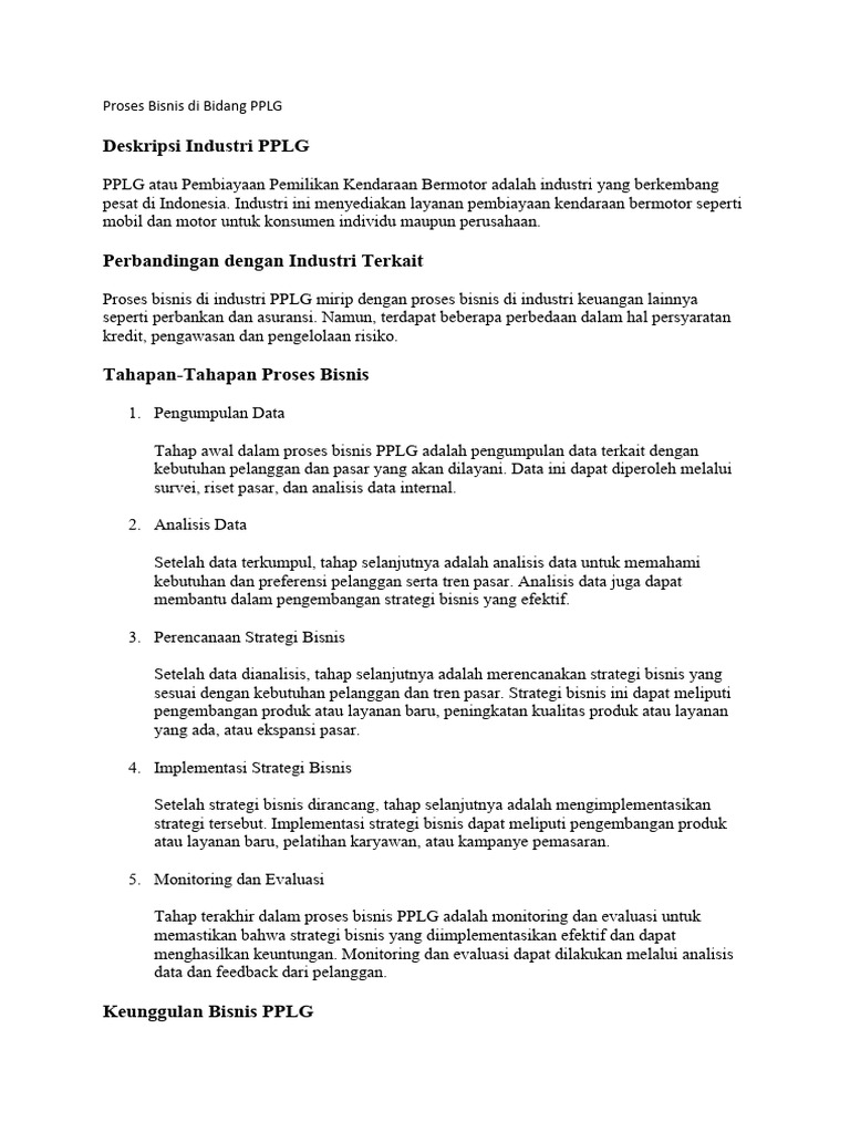 Proses Bisnis Di Bidang PPLG | PDF | Pengelolaan Keuangan & Uang