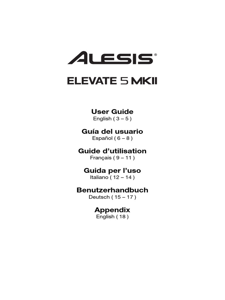 ALESIS - Elevate 5 MKII - MANUAL | PDF | Loudspeaker | Recording