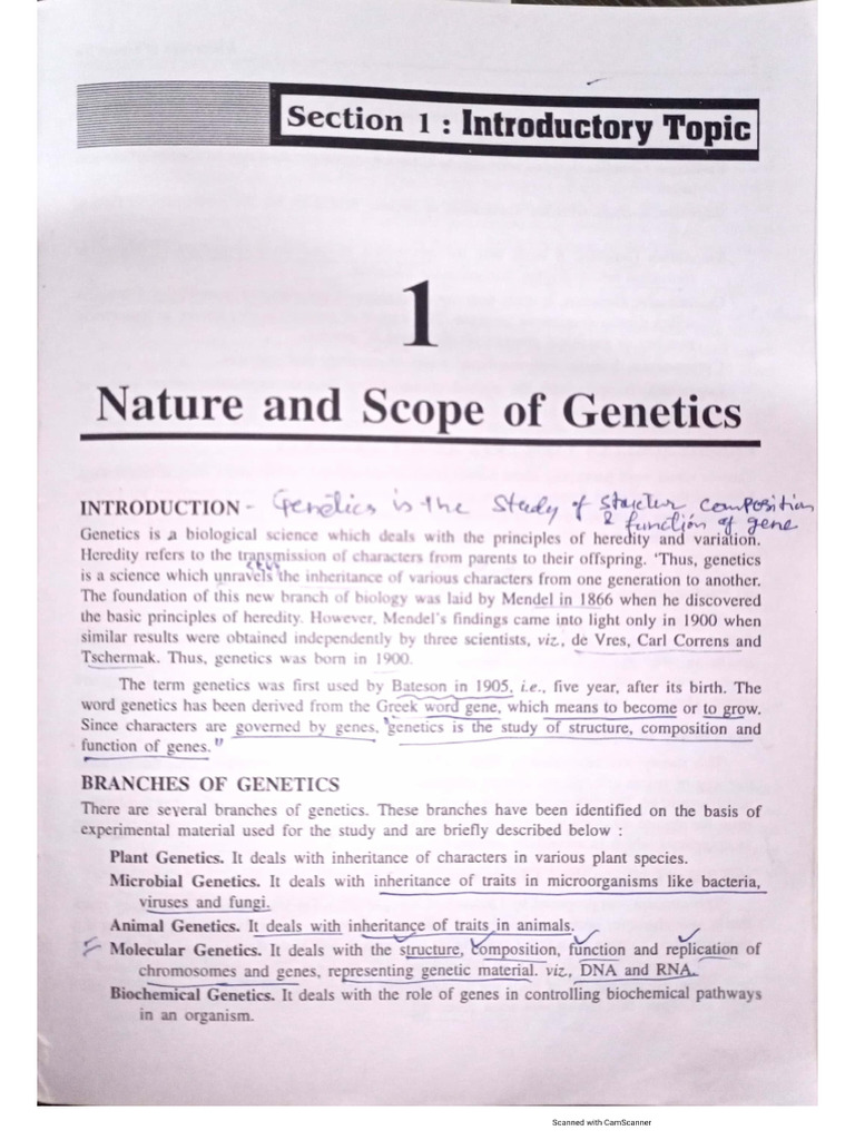 Elements of Genetics | PDF