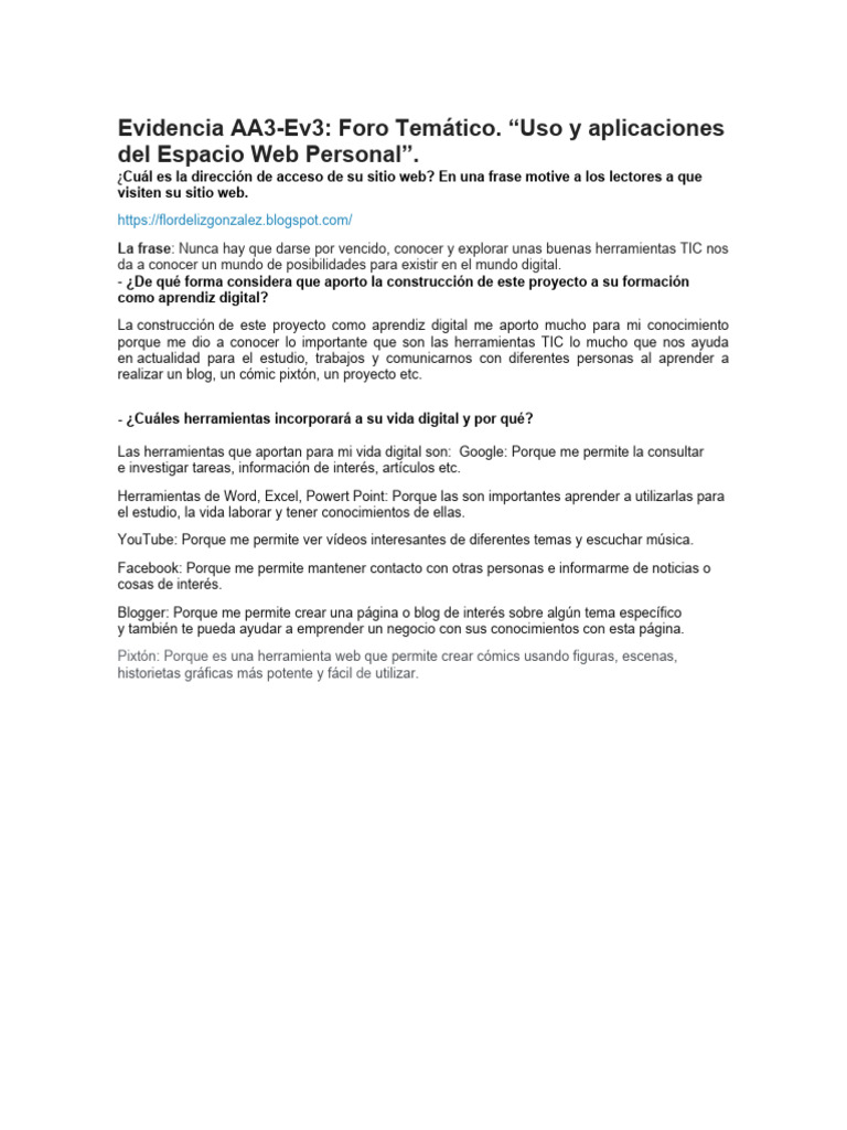 Evidencia AA3-Ev3 | PDF | Blog | Red mundial