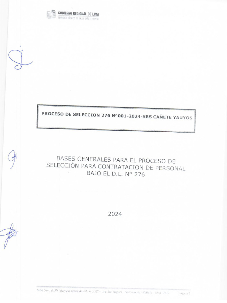 Bases de Concurso Plazo Fijo Ley 276 | PDF