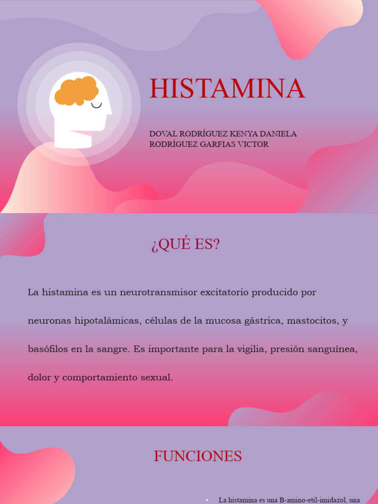 Funciones y Receptores de la Histamina | PDF | Sistema inmune ...
