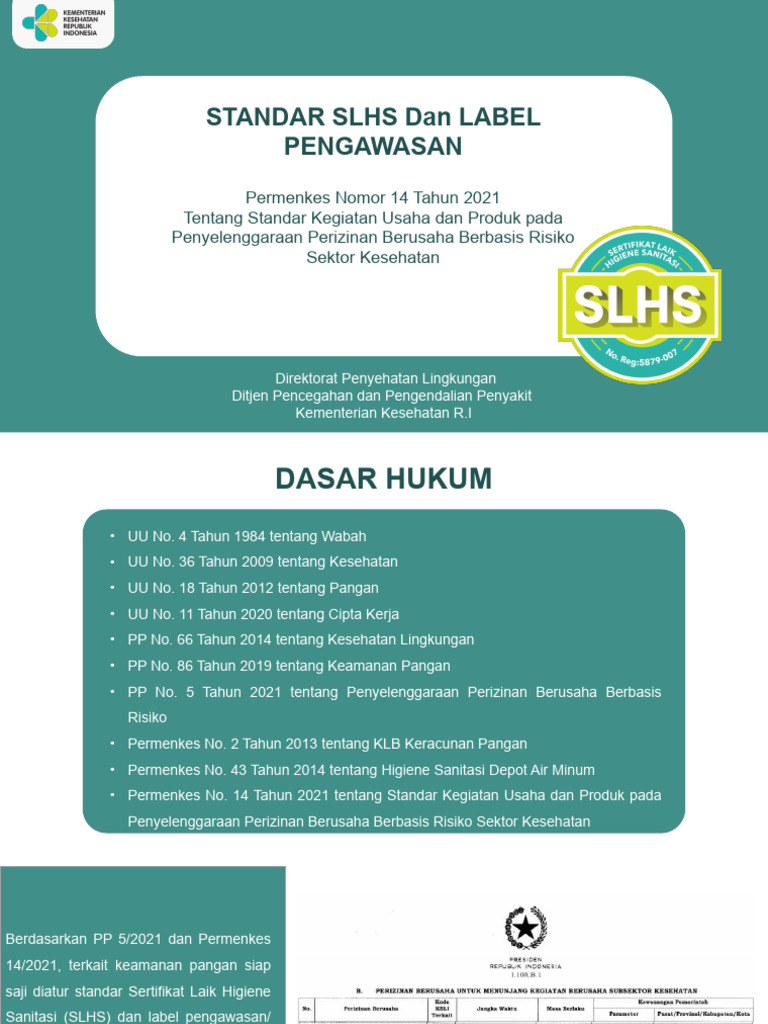 Standar SLHS dan Keamanan Pangan | PDF | Kesehatan Holistik | Sains ...