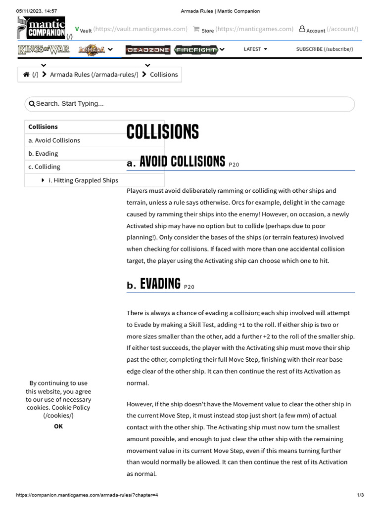 Armada Game Collisions Rules Guide | PDF | Dice