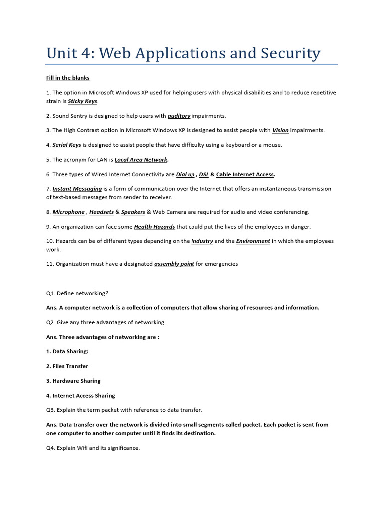 PART B UNIT 4 - Web Application and Security | PDF | Computer Network | Instant Messaging