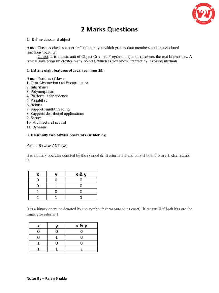 320245-VIMP Java Questions | PDF | Multiplexing | Method (Computer Programming)