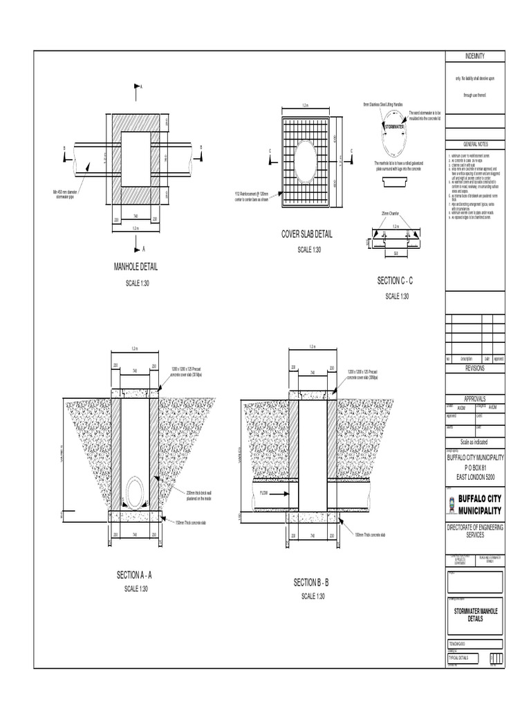 Stormwater Manhole Details Revised | PDF | Precast Concrete | Concrete