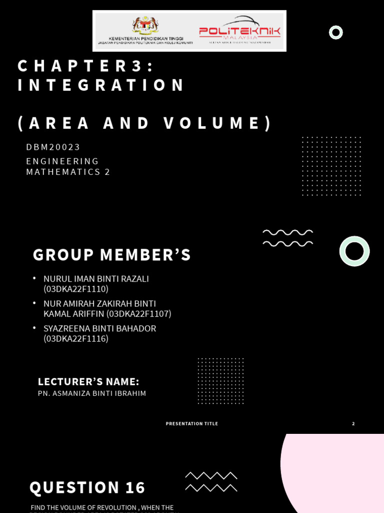 Volume of Revolution Integration Guide | PDF | Science & Mathematics ...