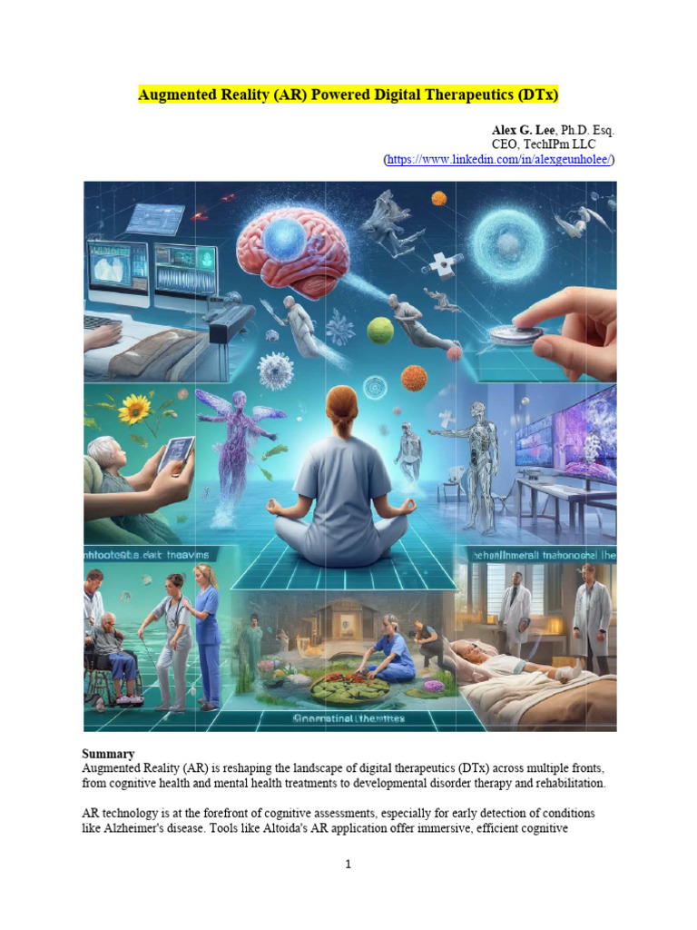 Augmented Reality AR Powered Digital Therapeutics DTX 1713664637 | PDF ...