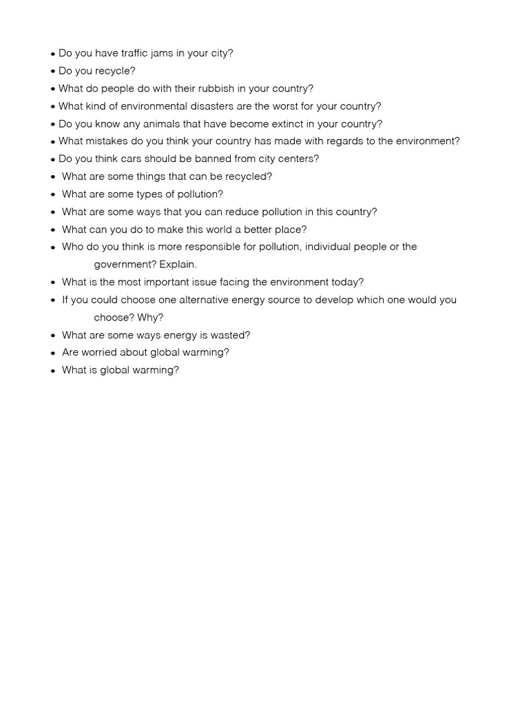 Environmental Issues and Solutions Q&A | PDF