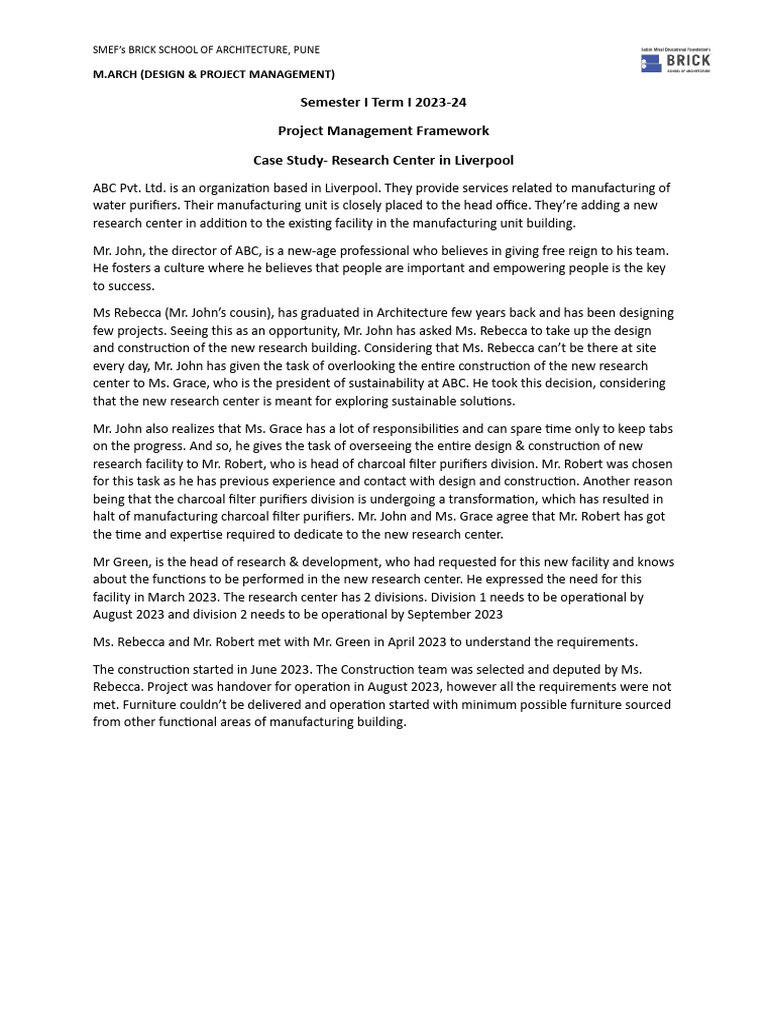 PMF Case Study & Assignments | PDF | Leadership | Business