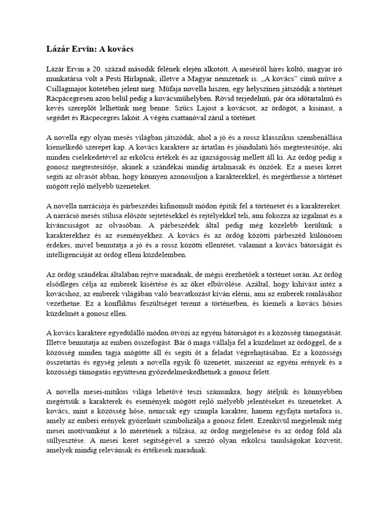 Lázár Ervin A Kovács | PDF