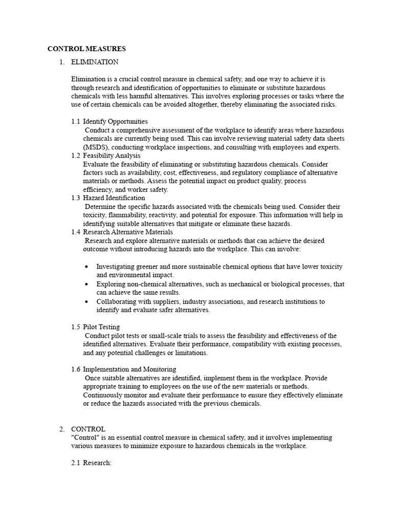 Control Measures | PDF | Personal Protective Equipment | Ventilation ...