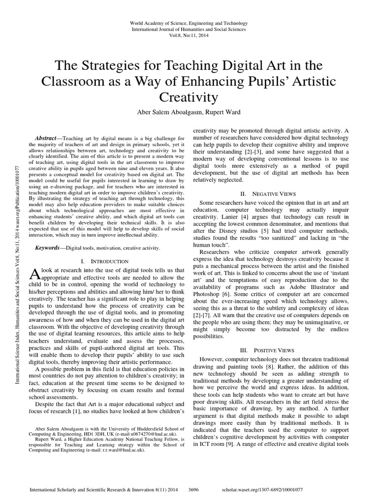 The Strategies For Teaching Digital Art in The Classroom As A Way of ...