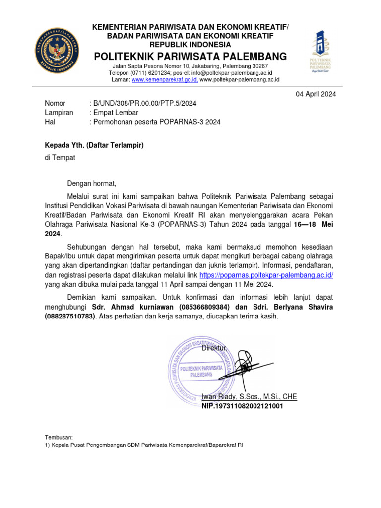 Surat Undangan Sma, SMK, Ma, Slta Sederajat Poparnas Ke-3 Tahun 2024 | PDF Surat Undangan Sma, SMK, Ma, Slta Sederajat Poparnas Ke-3 Tahun 2024 | PDF