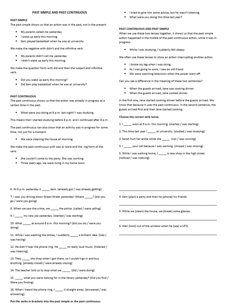 KELAS 8 - PAST SIMPLE and PAST CONTINUOUS | PDF | Linguistic Typology | Language Mechanics