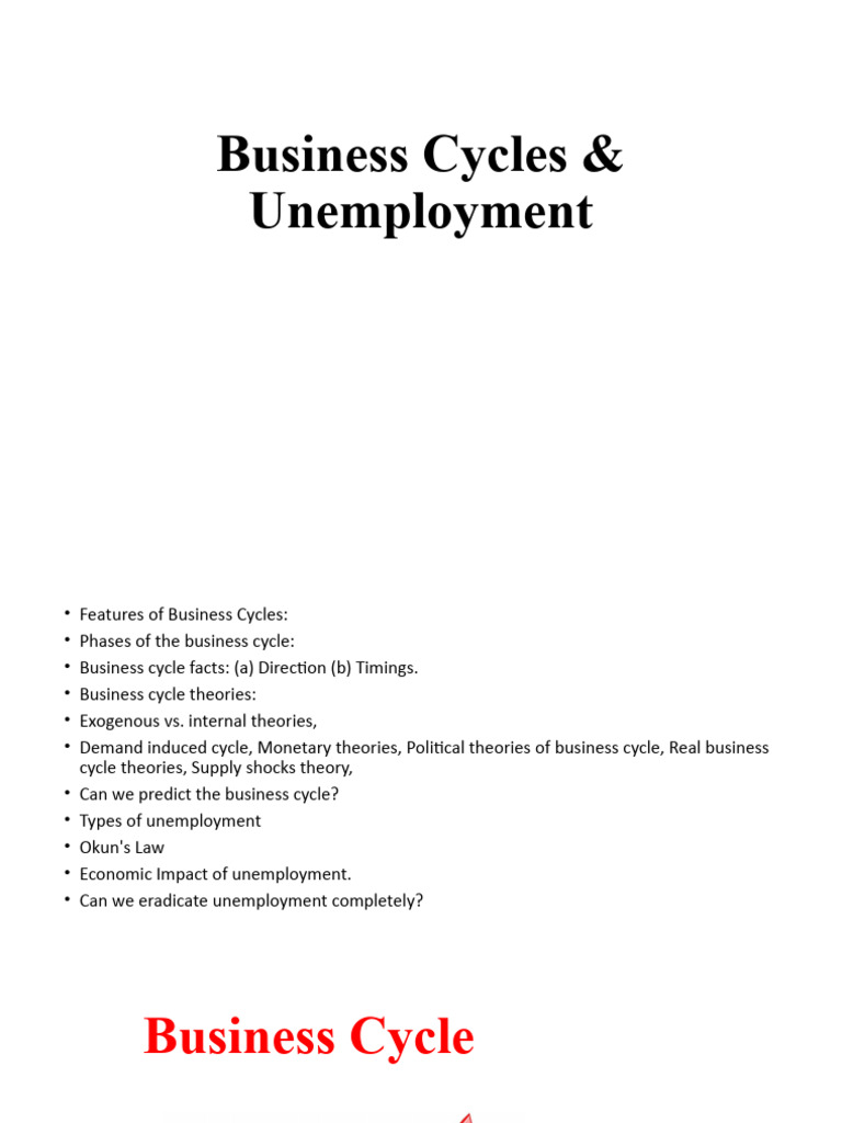 Business Cycles and Unemployment Insights | PDF | Business Cycle ...