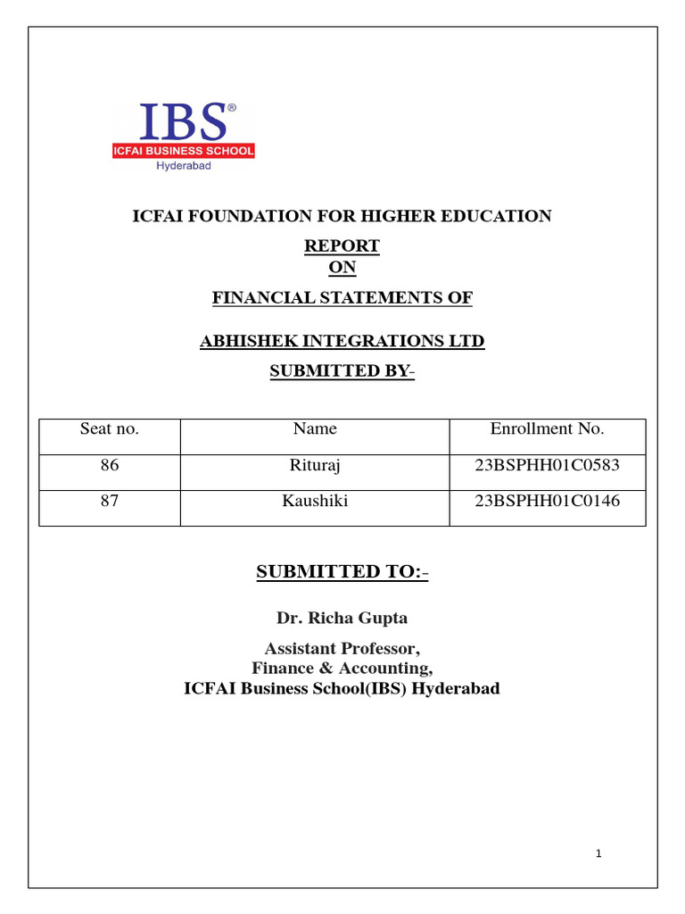 AFM Project 86 - 87 1 | PDF | Depreciation | Earnings Per Share