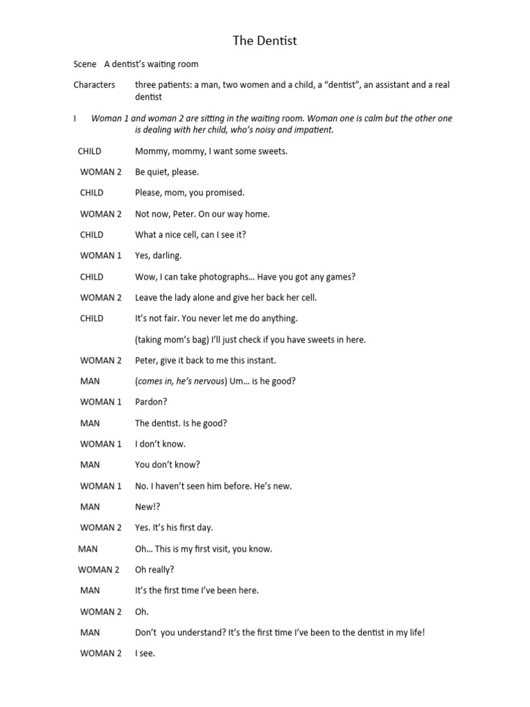 Hilarious Dentist Waiting Room Scene | PDF | Self-Improvement | Wellness