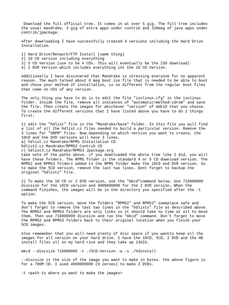 Mandrake Linux Installation Guide | PDF | Computer File | Dvd