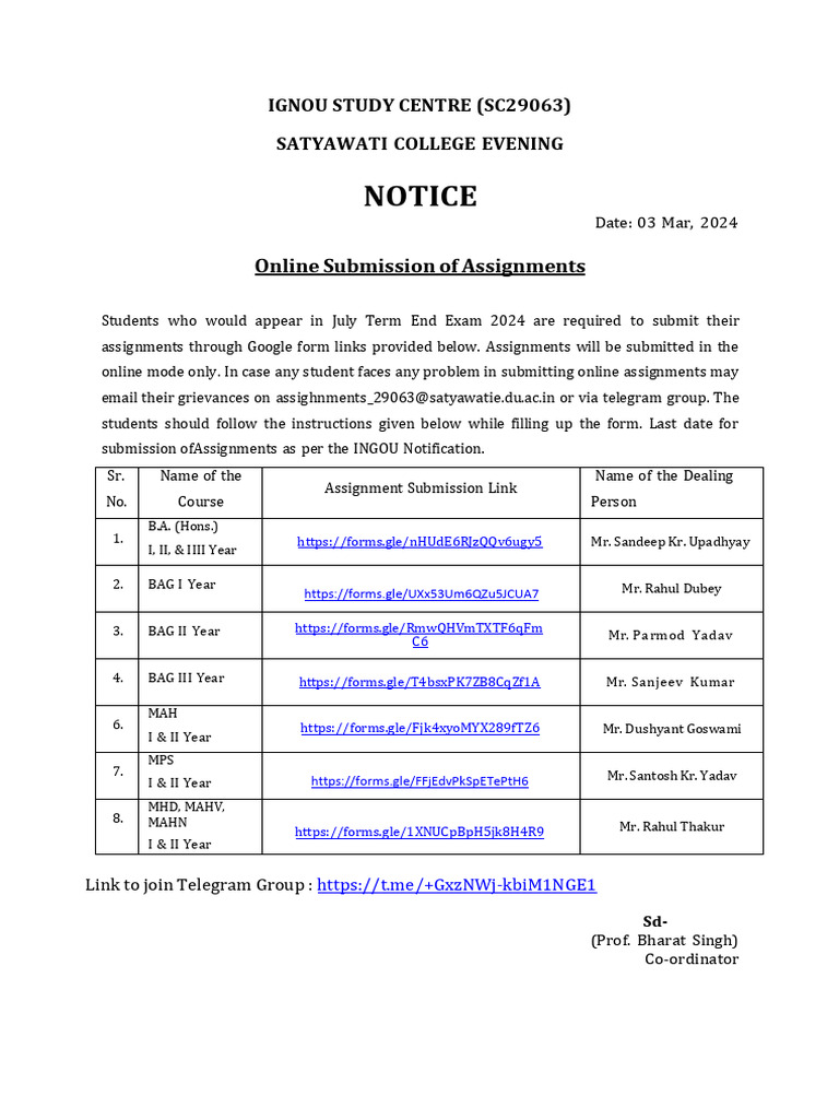 Revised Assignment Submission Link | PDF