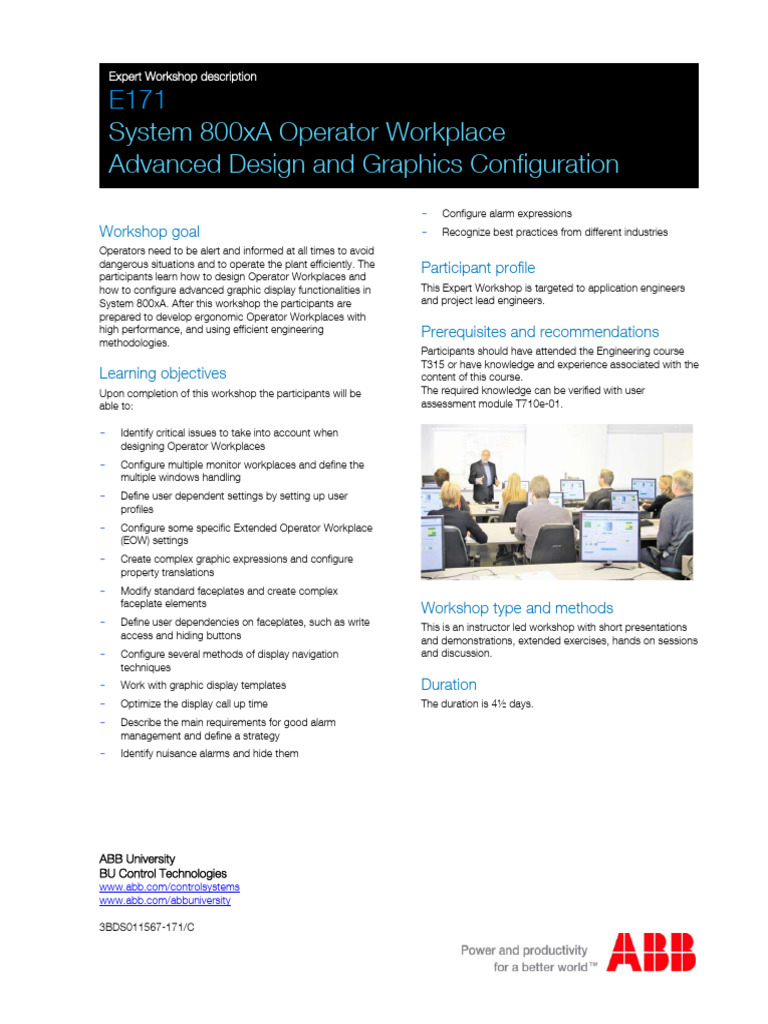 3BDS011567-171 E en 800xa Expert Workshop E171 - Operator Workplace ...