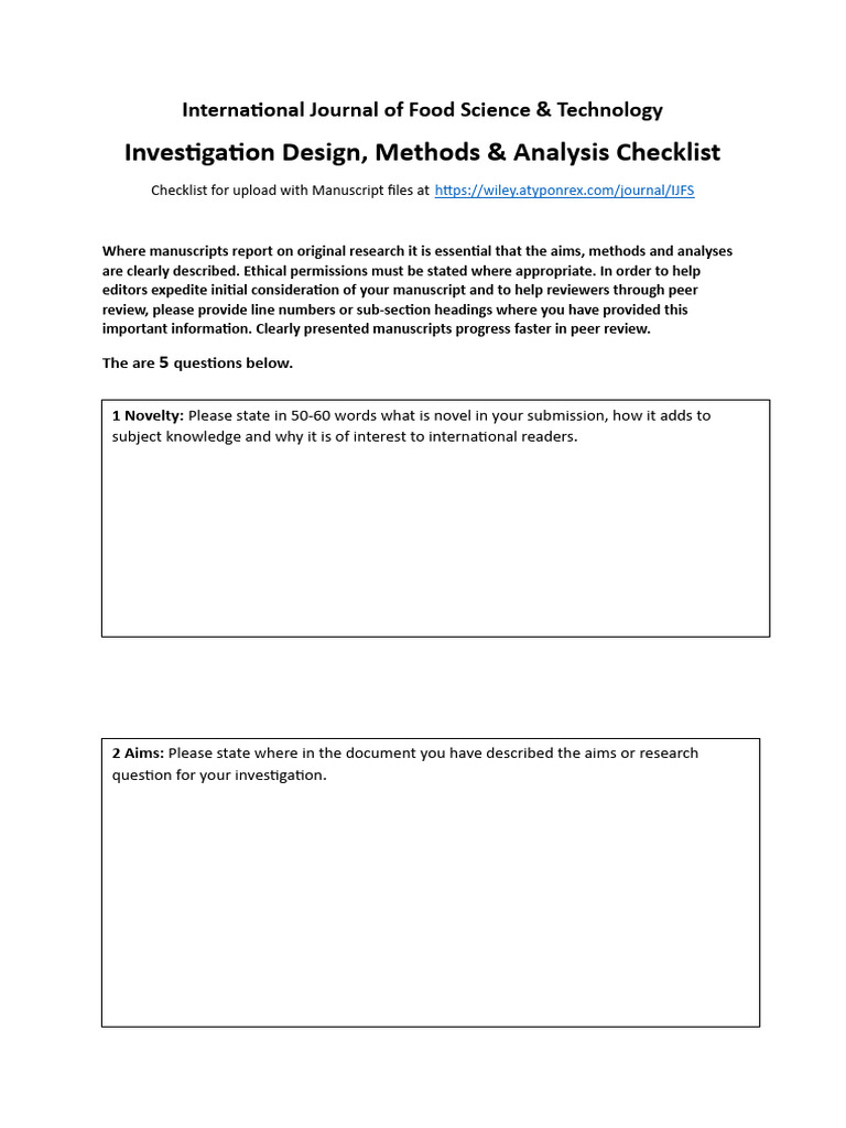 Original Article Investigation Design Methods Analysis Checklist | PDF