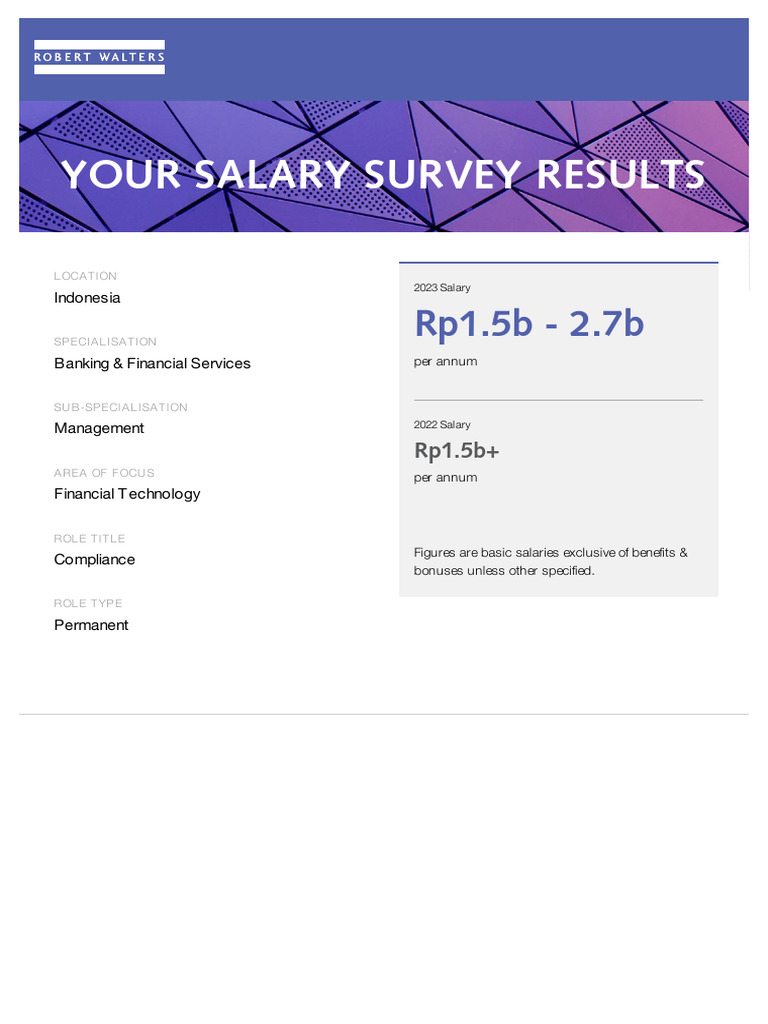 Robert Walters Salary Survey | PDF | Insurance | Regulatory Compliance