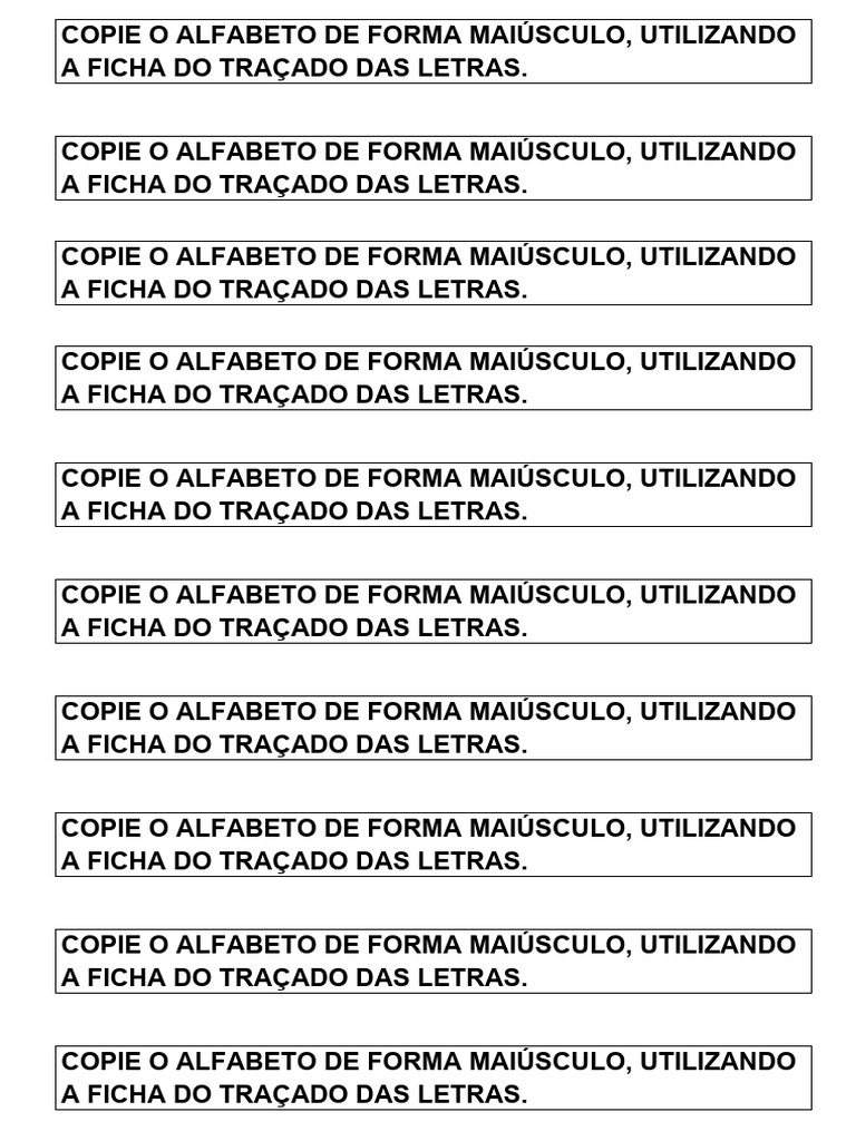 Copie o Alfabeto de Forma Maiúsculo | PDF