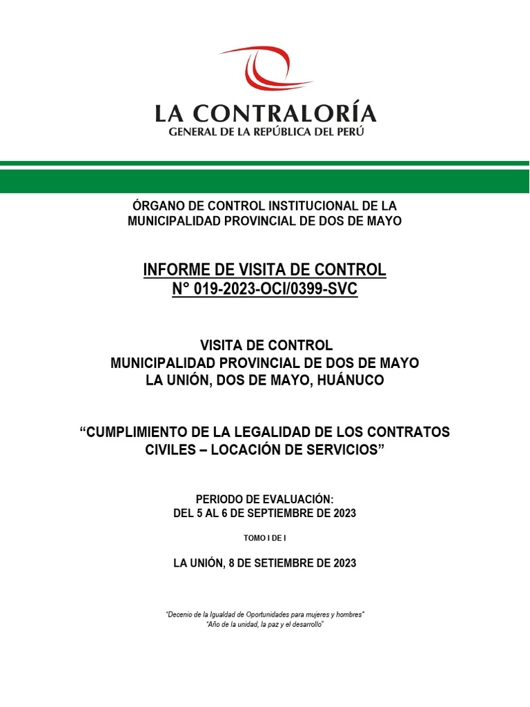 VISCTRL - Cumplimiento Legalidad Contratos Locacion Servicios - Oct2023 ...