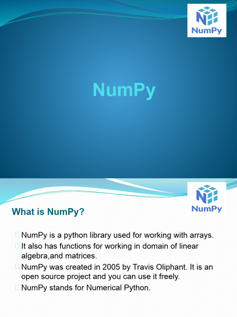 NumPy | PDF | Software Engineering | Computing NumPy | PDF | Software Engineering | Computing