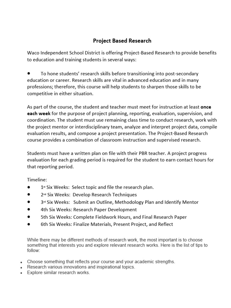 Research Project Information | PDF | Mentorship | Teachers