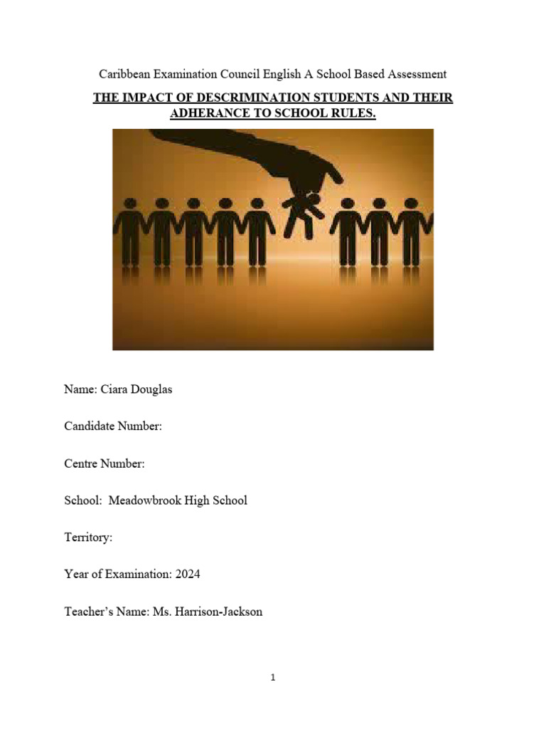 English Sba | PDF | Attitude (Psychology) | Discrimination