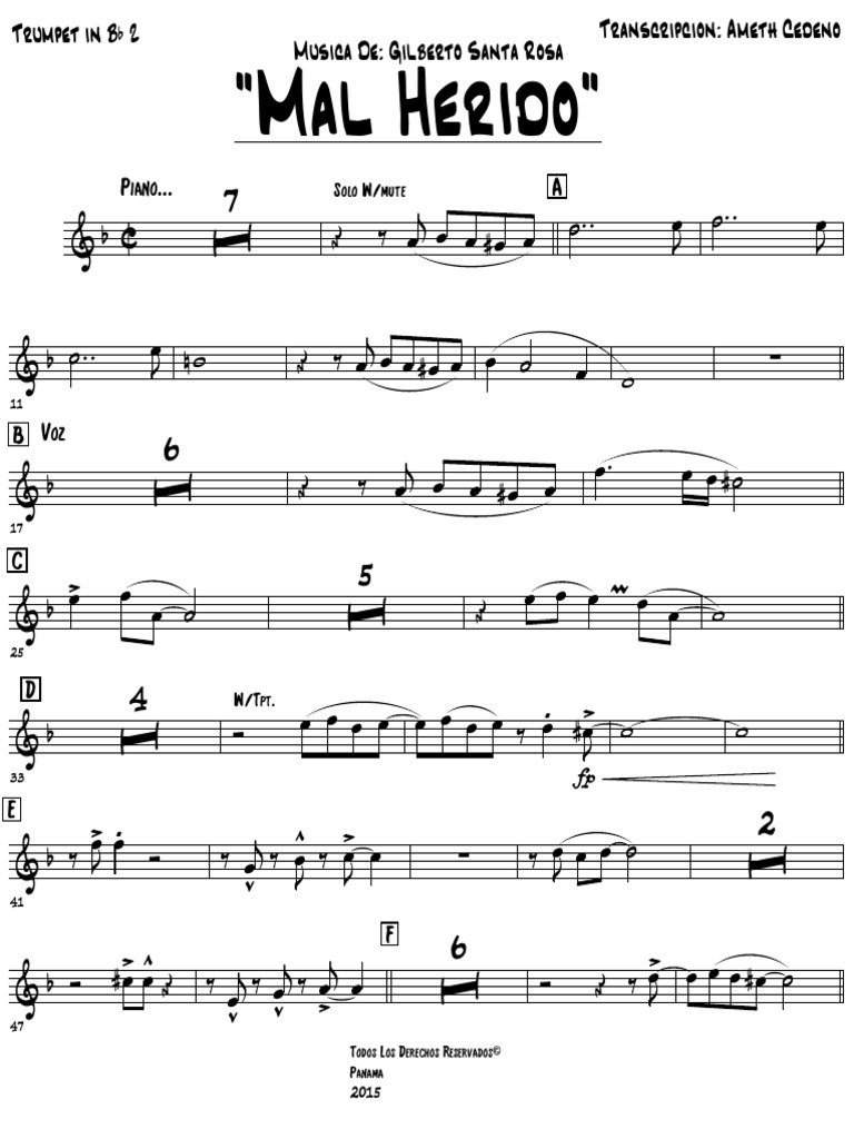 Mal Herido - Trumpet BB 2 | PDF