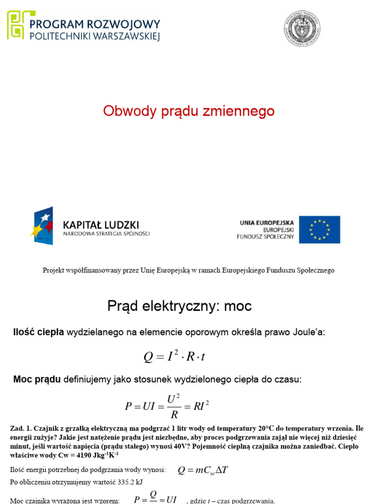 Obwody Pradu Zmiennego | PDF