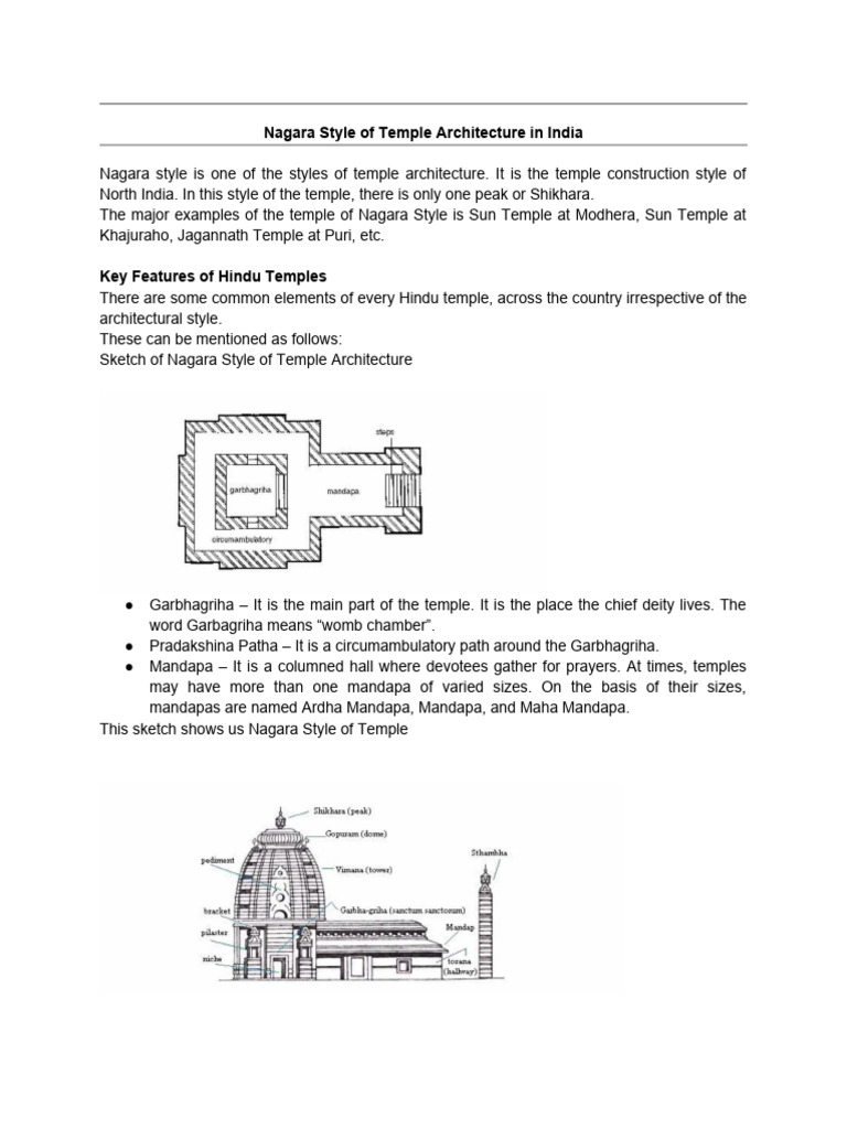 Nagara Style Temple Architecture Overview | PDF | Temple