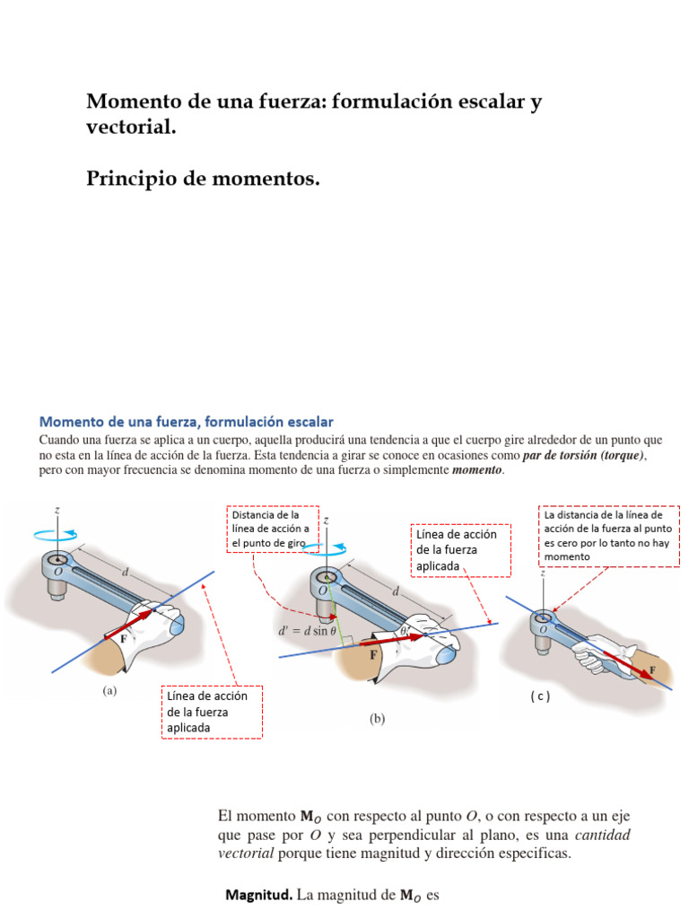 Momento de Fuerza: Escalar y Vectorial | PDF | Esfuerzo de torsión ...