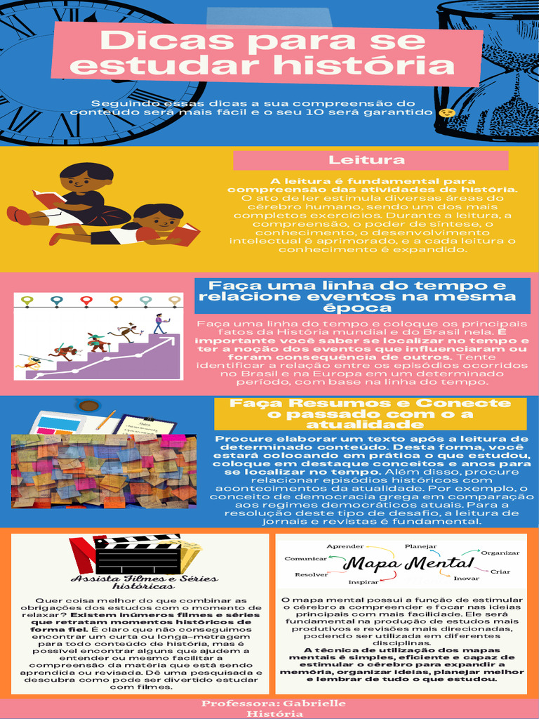 Dicas para se estudar história- Template | PDF | Tempo | Conhecimento