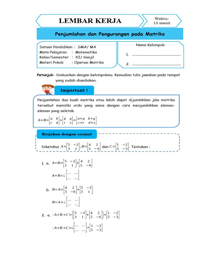 1.1 LKS Pert 2 Penjumlahan Pengurangan | PDF | Metode & Bahan Ajar
