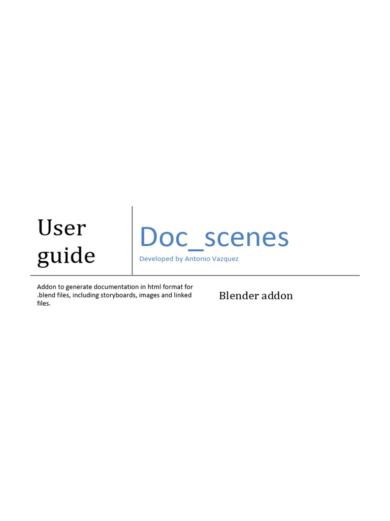 Scenes Userguide | PDF | Html | Blender (Software)